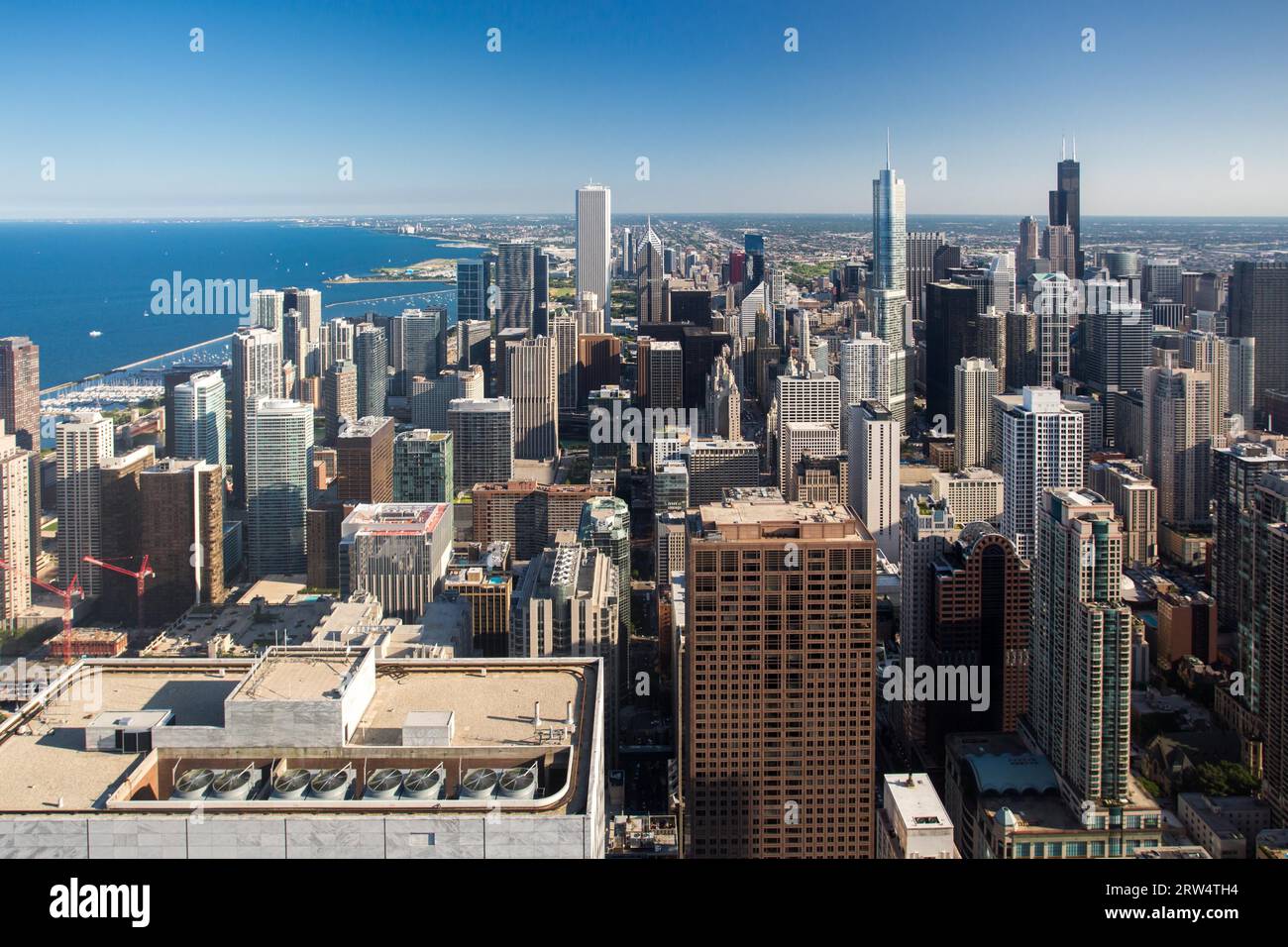 Chicago skyline on a hot clear summer day in Illinois, USA Stock Photo ...