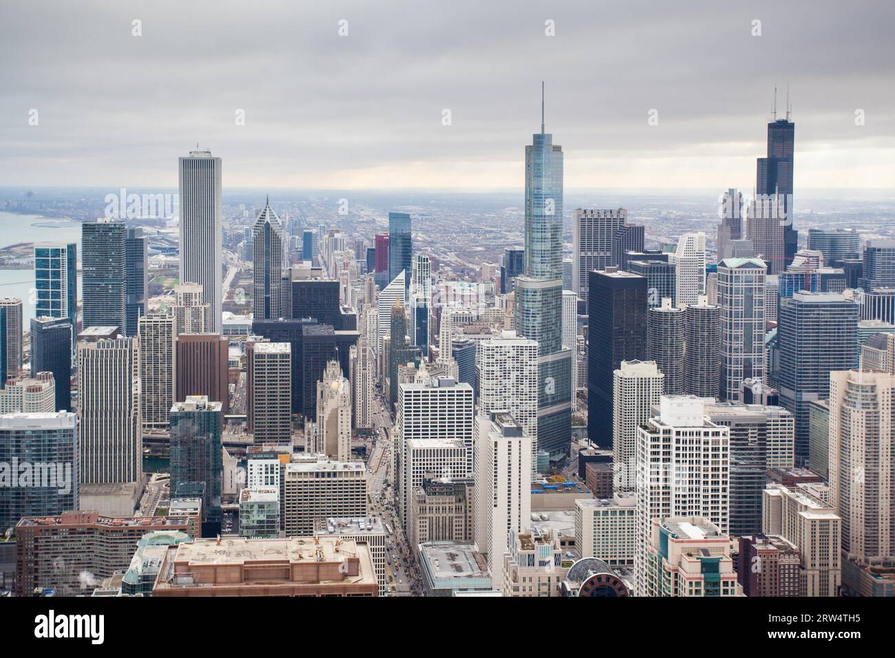 Chicago skyline on a stormy winter's day in Illinois, USA Stock Photo ...