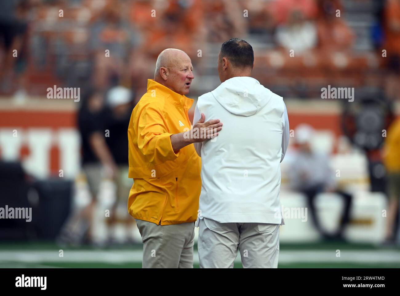 AUSTIN, TX - SEPTEMBER 16: Head coaches Craig Bohl (left) and Steve ...
