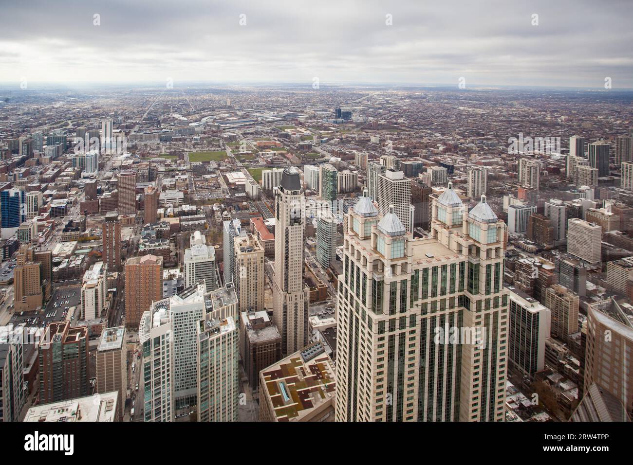 Chicago skyline on a stormy winter's day in Illinois, USA Stock Photo ...