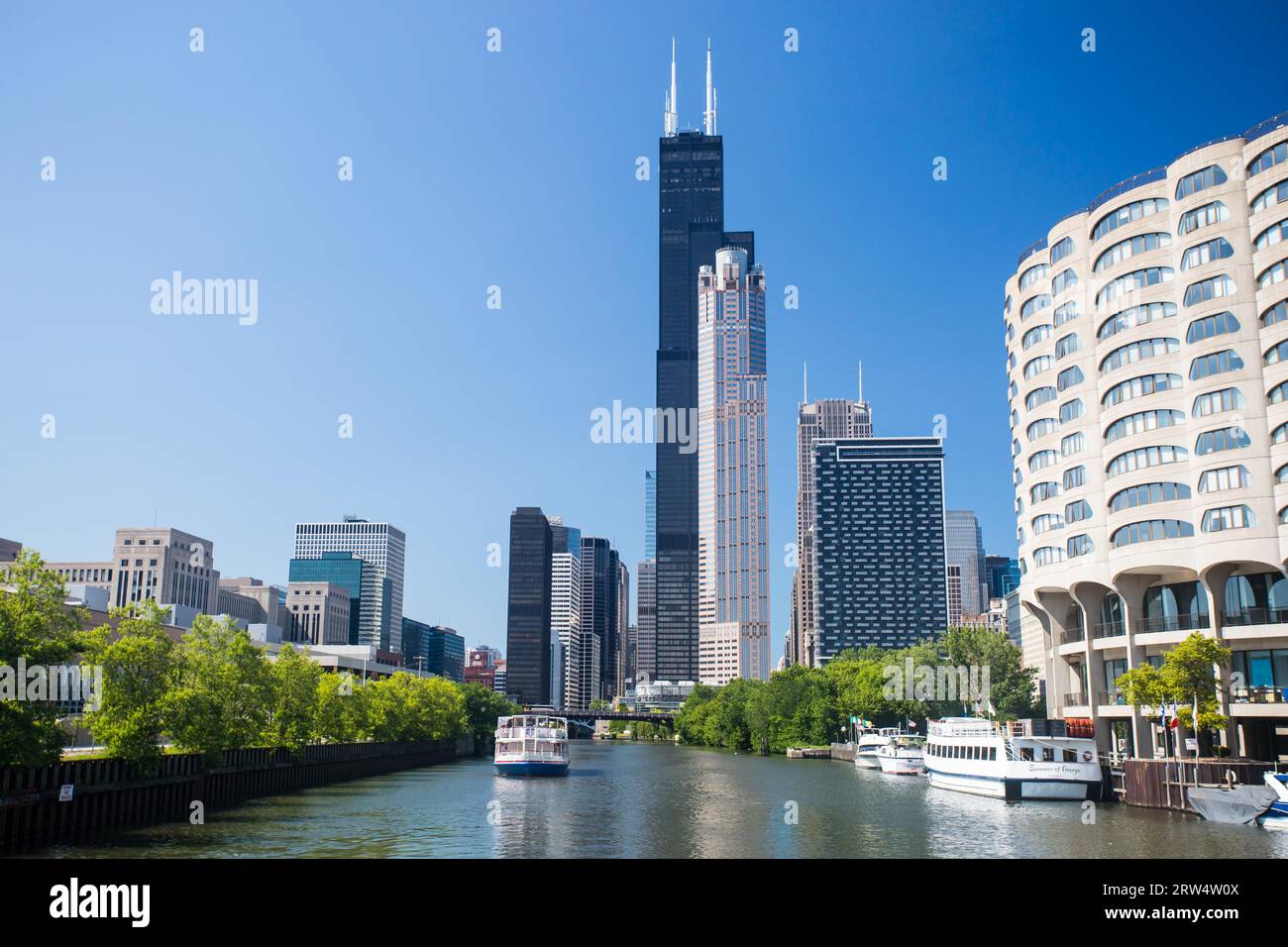 The famous Willis Tower in Chicago, formerly known as Sears Tower, on a ...
