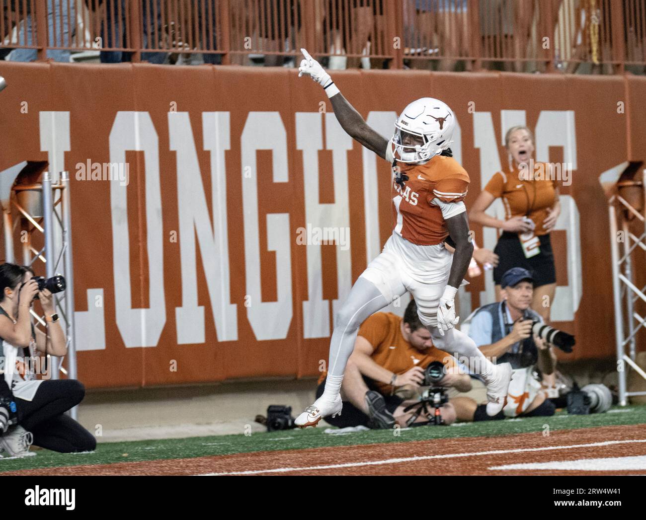 Xavier Worthy celebrates after his touchdown during the second half of ...