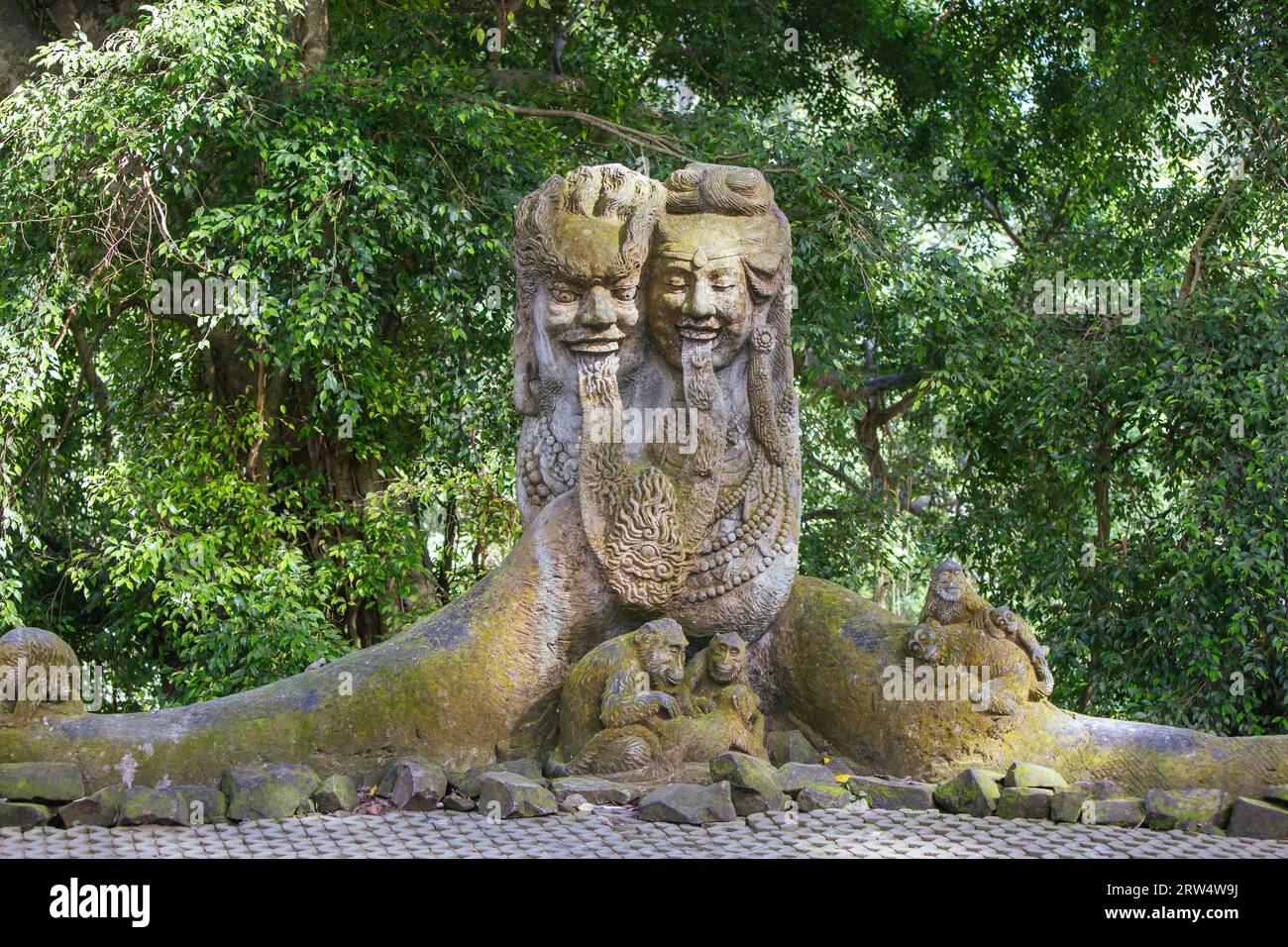 The grounds of Monkey Forest Sanctuary in Ubud, Bali, Indonesia Stock ...