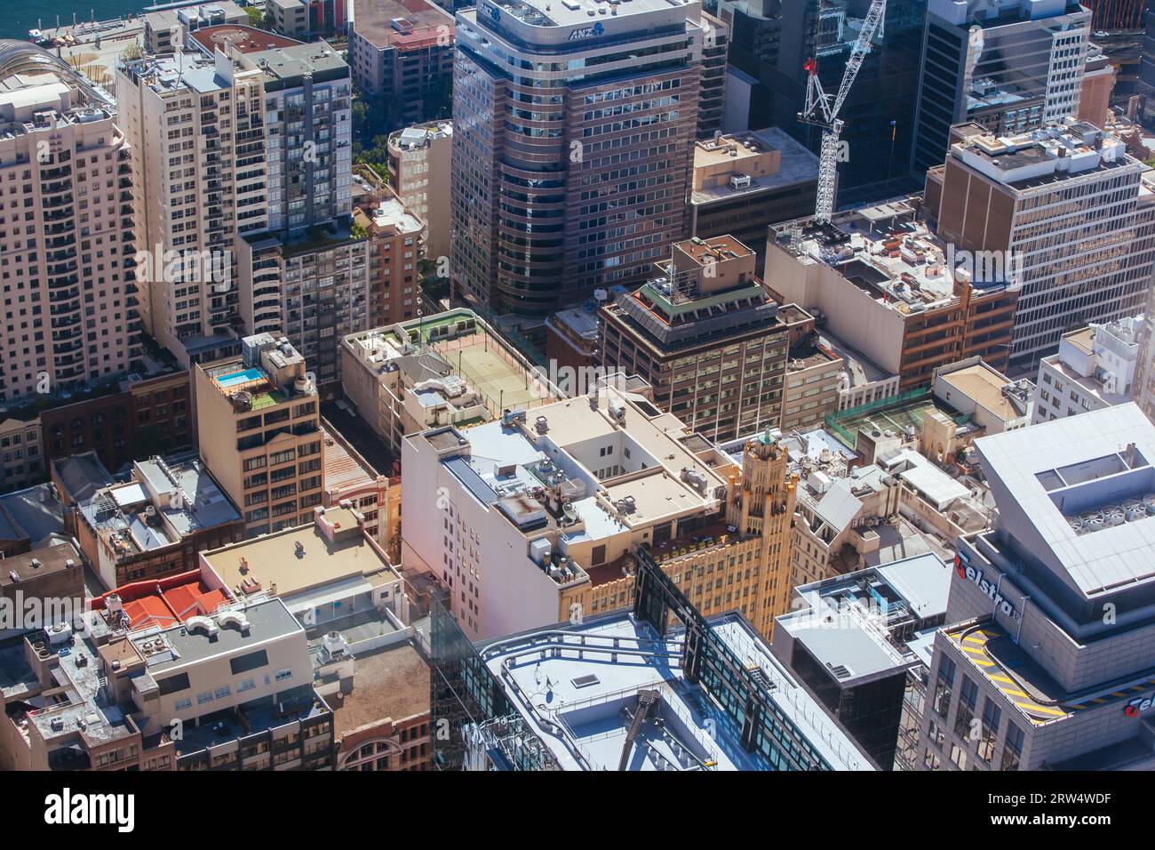 An aerial view of Sydney's buildings and architecture on a clear sunny ...