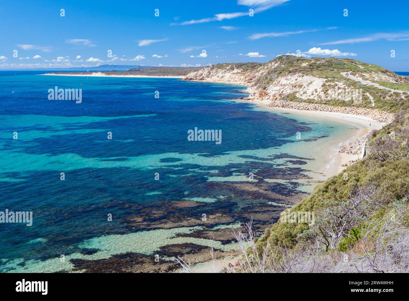 Point Nepean and Port Phillip Bay on a hot summer's day in Victoria ...