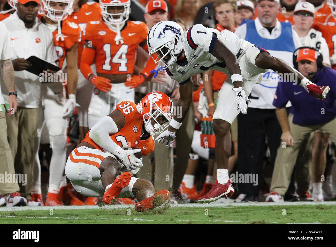CLEMSON, SC - SEPTEMBER 16: Clemson Tigers safety Khalil Barnes (36 ...