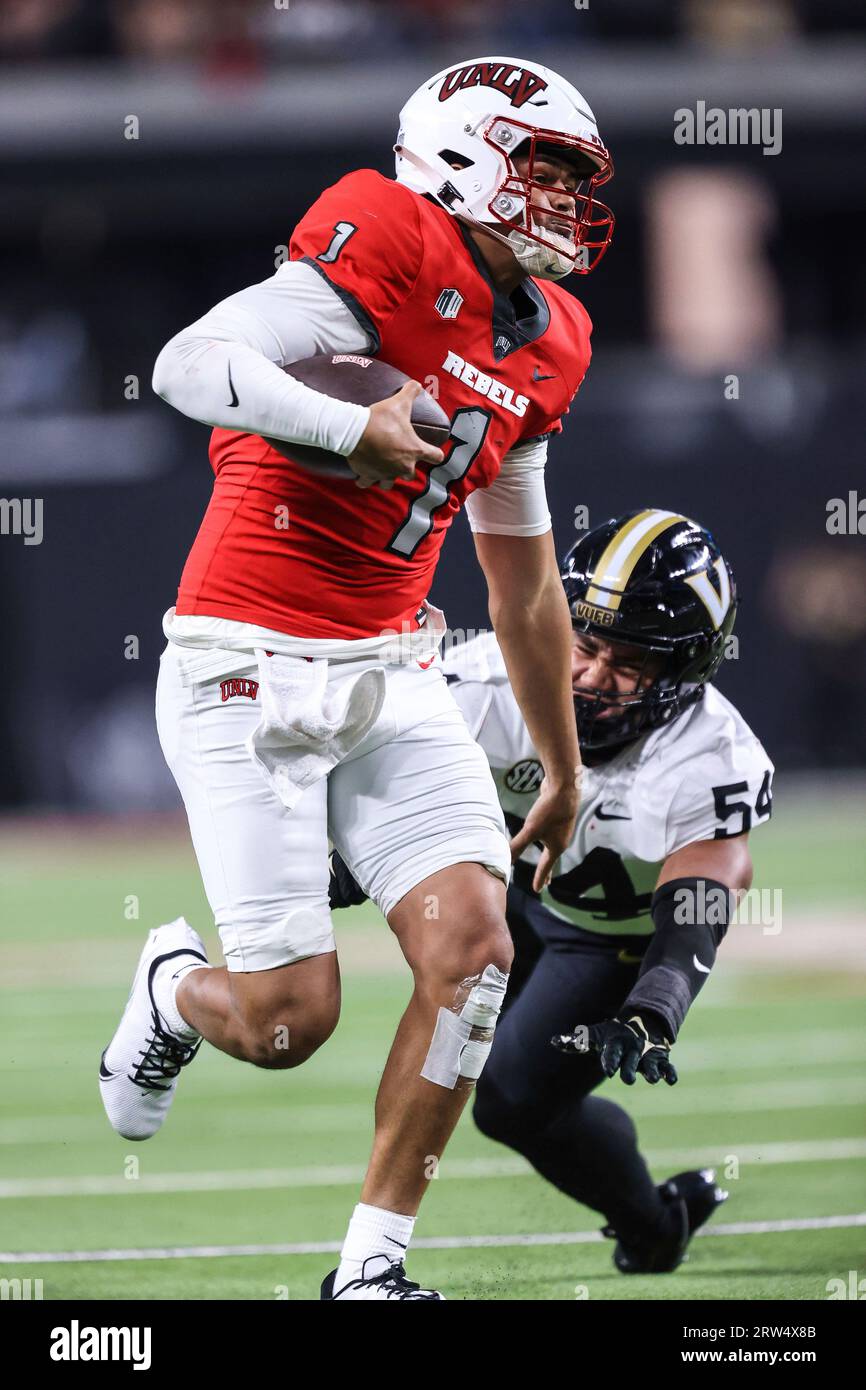 September 16, 2023: UNLV Rebels quarterback Jayden Maiava (1) escapes a ...