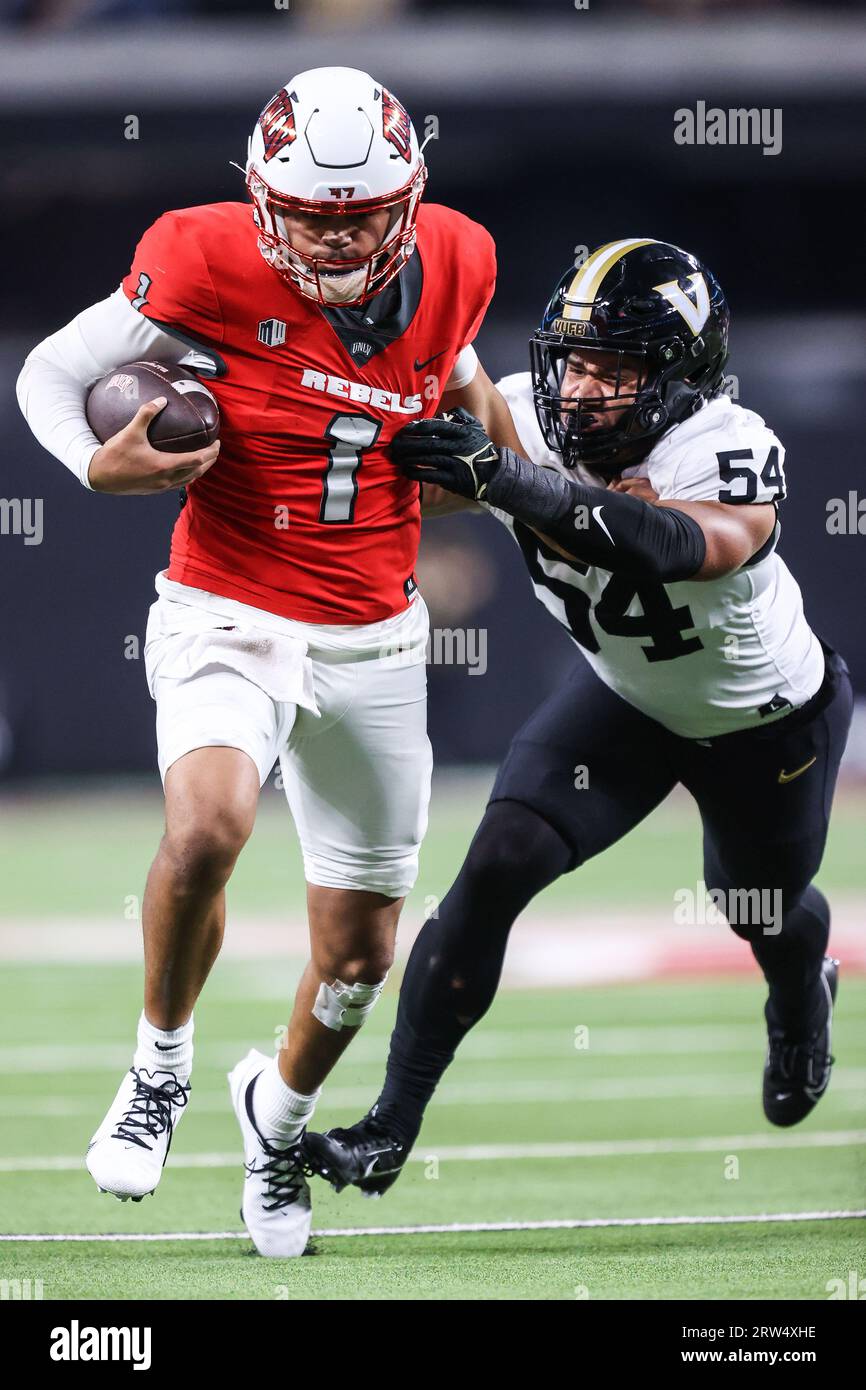 Las Vegas, NV, USA. 16th Sep, 2023. UNLV Rebels quarterback Jayden ...