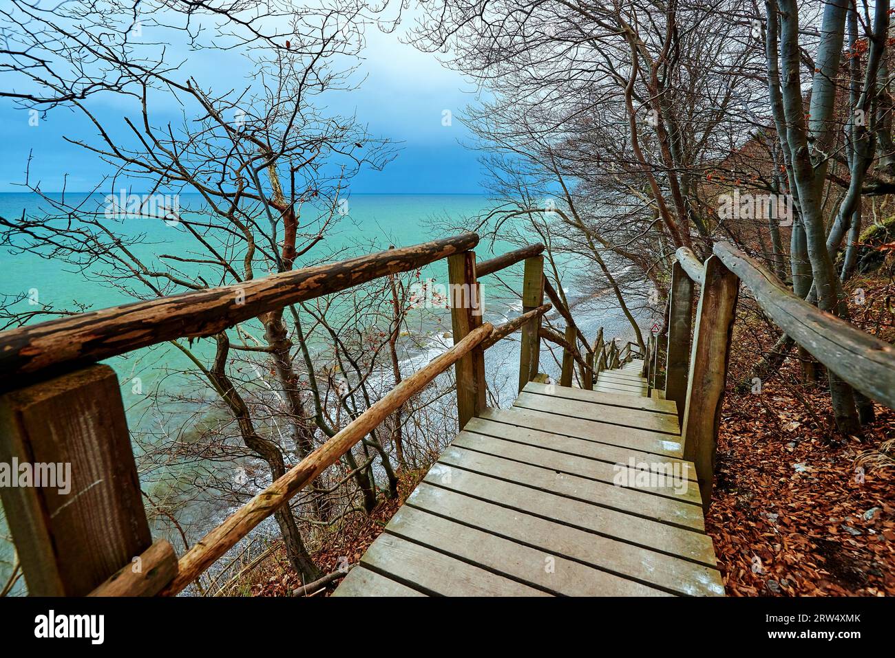 Descent of the famous sight of rugia koenigsstuhl Stock Photo - Alamy
