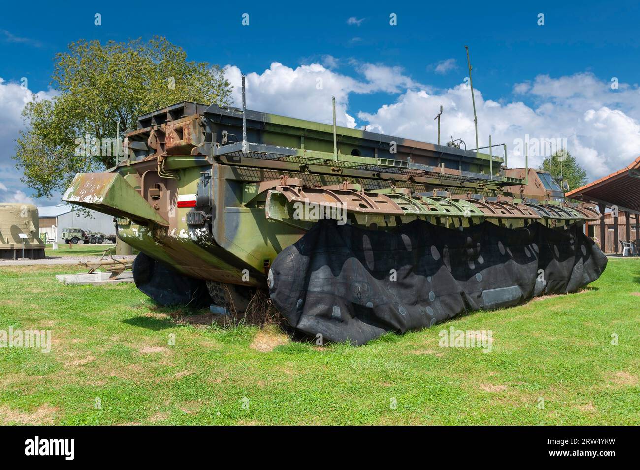 Exhibition of the BAC Gillois Travure bridge laying tank at the Musee ...
