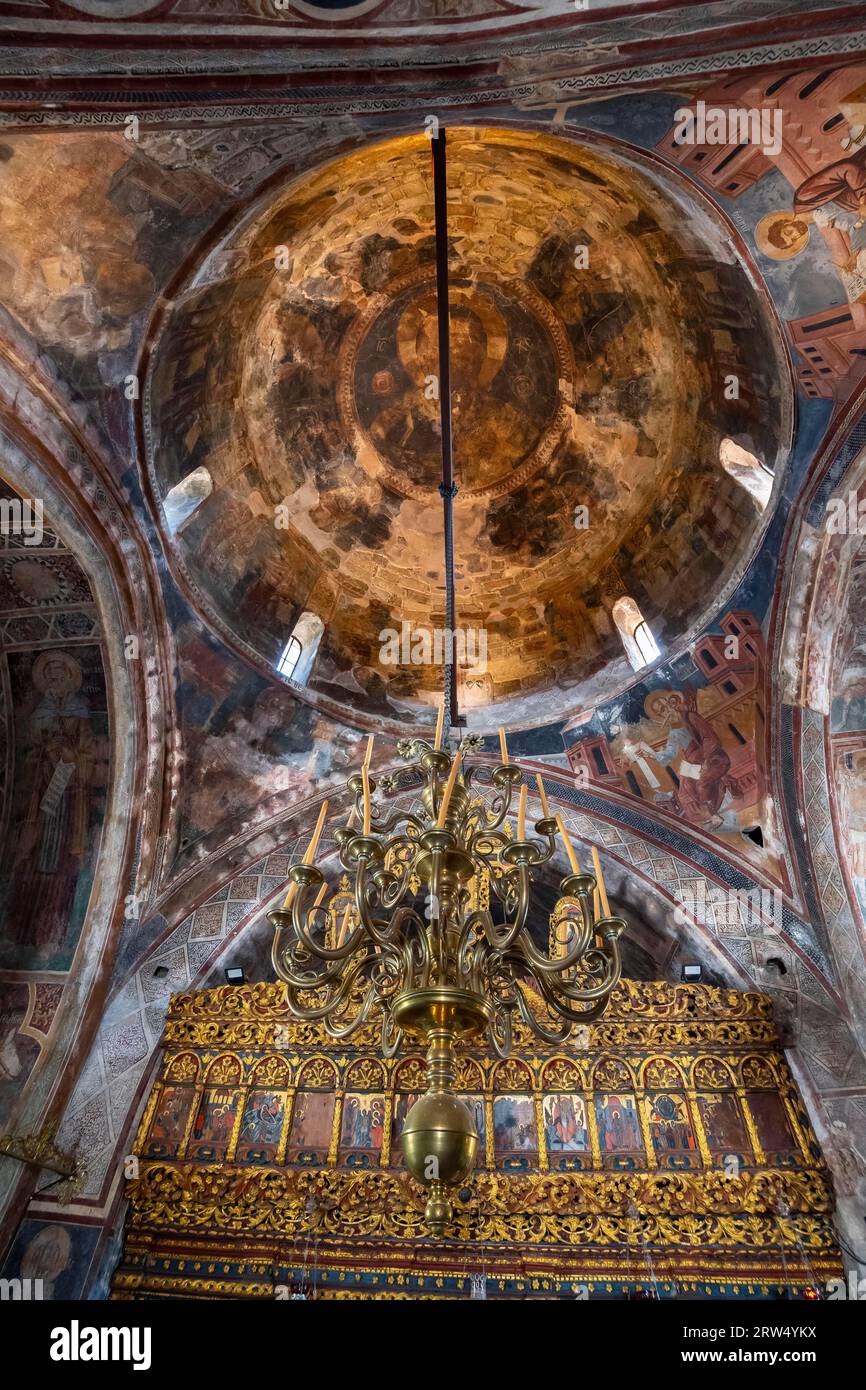 Interior, altar, frescoes, Moni Thari Monastery near Laerma from the ...