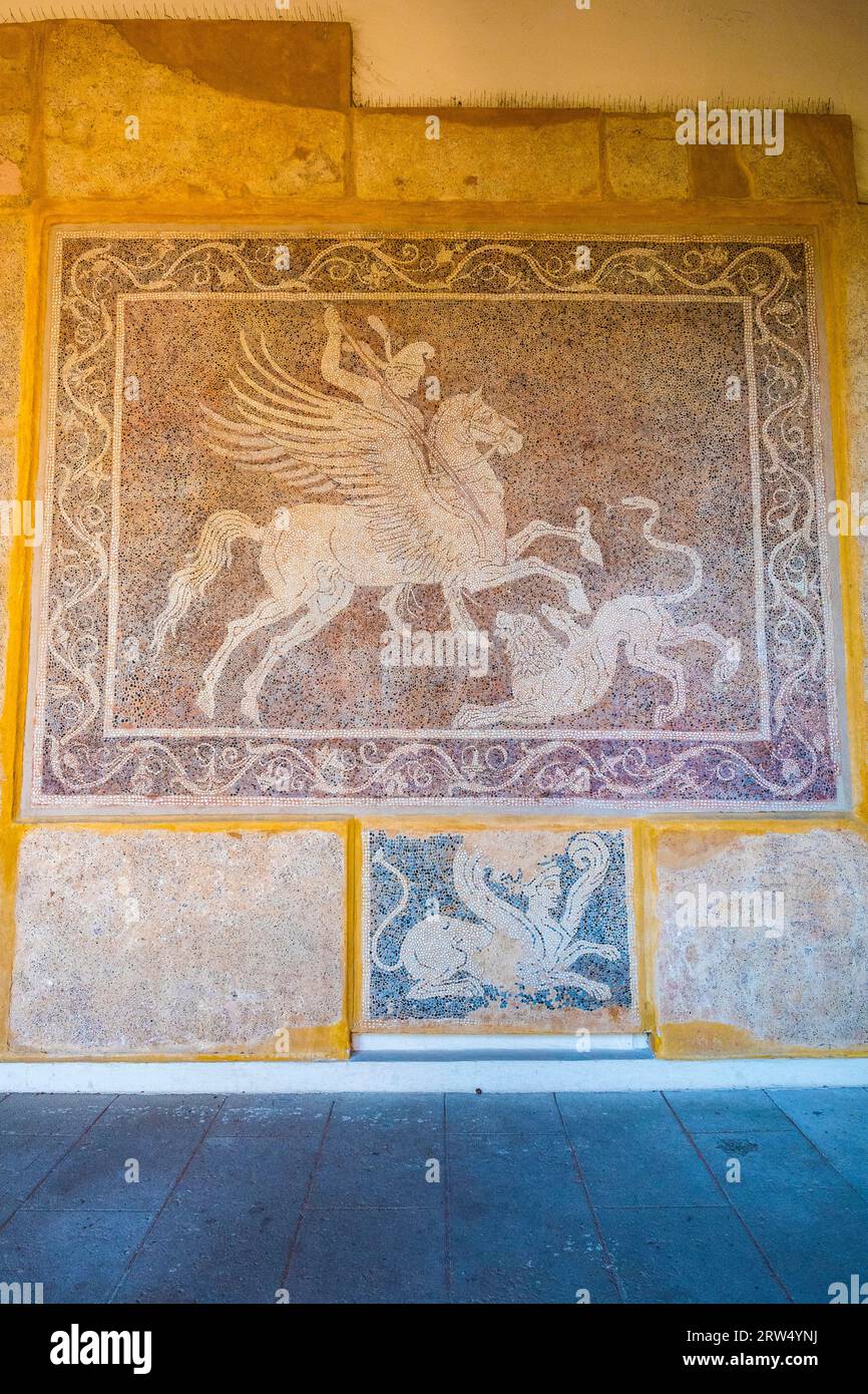 Historical Mosaic, Bellerophon and Chimaira, Archaeological Museum in ...