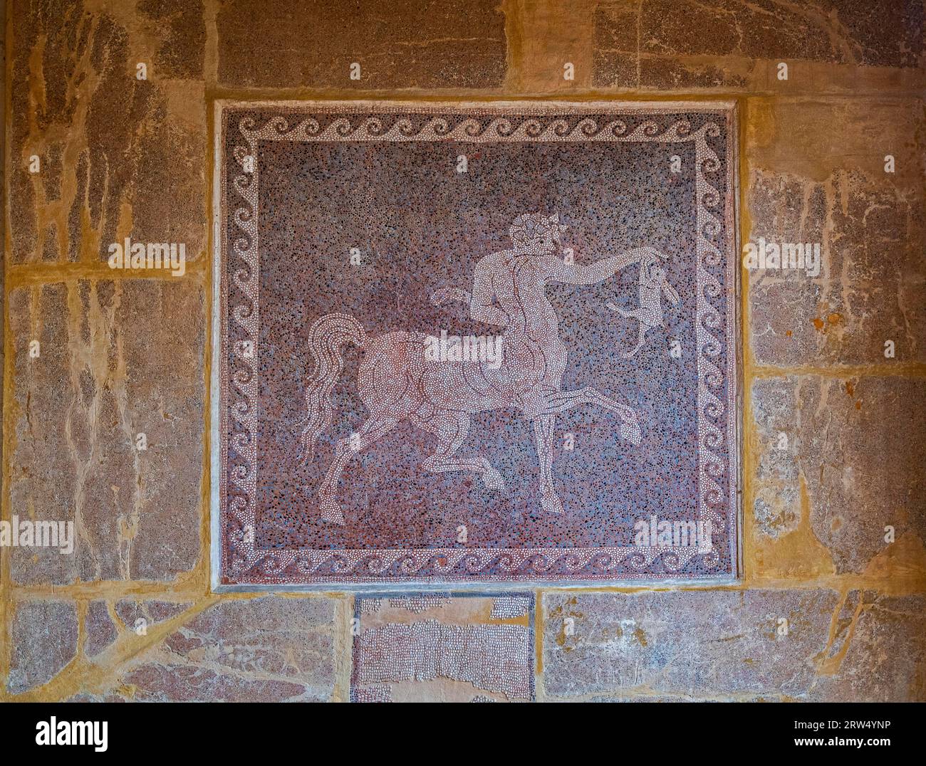 Historical mosaic, Centaur after the hunt, Archaeological Museum in the ...