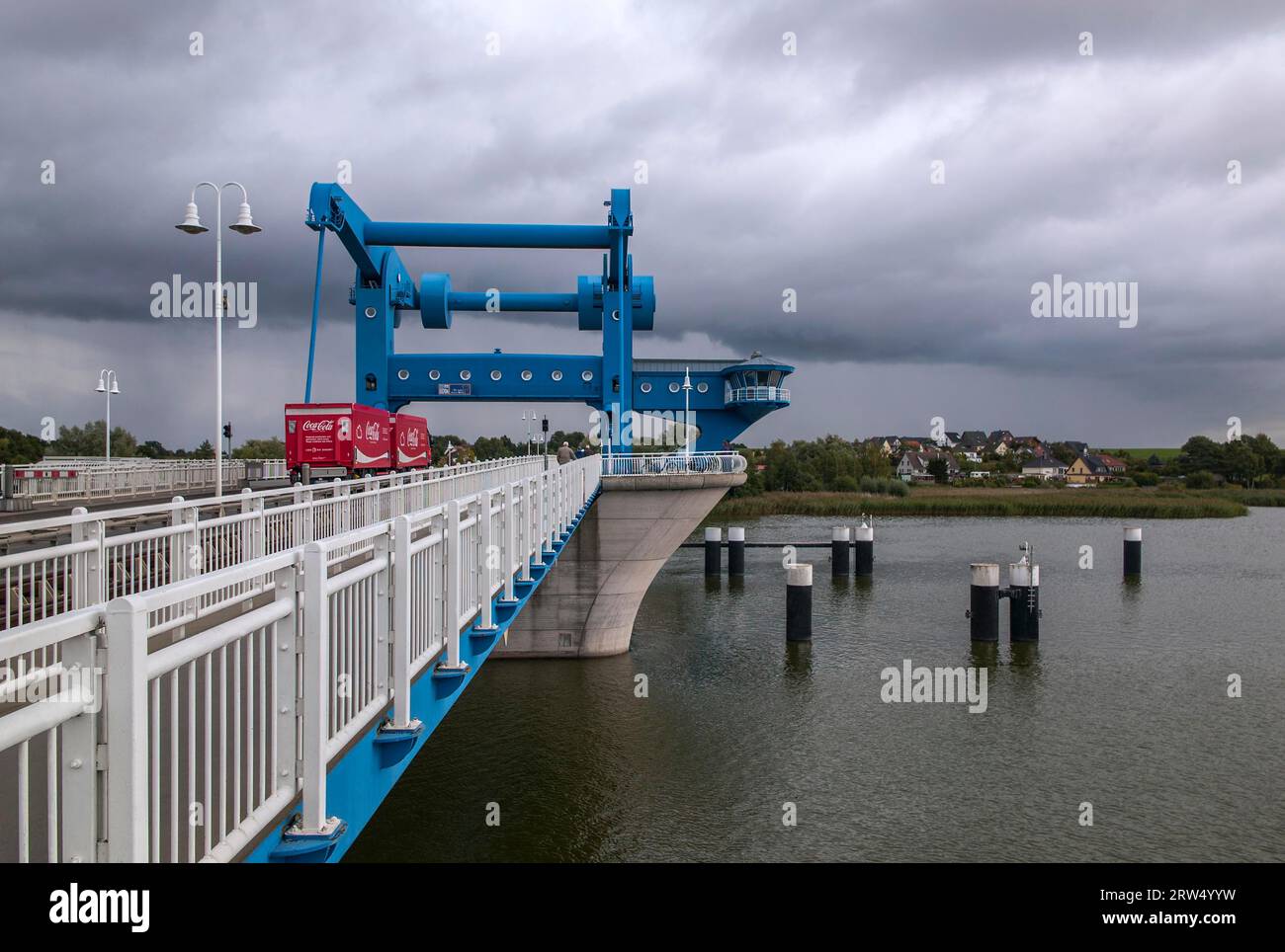 The Peene Bridge Wolgast is a combined road and railway bridge with ...