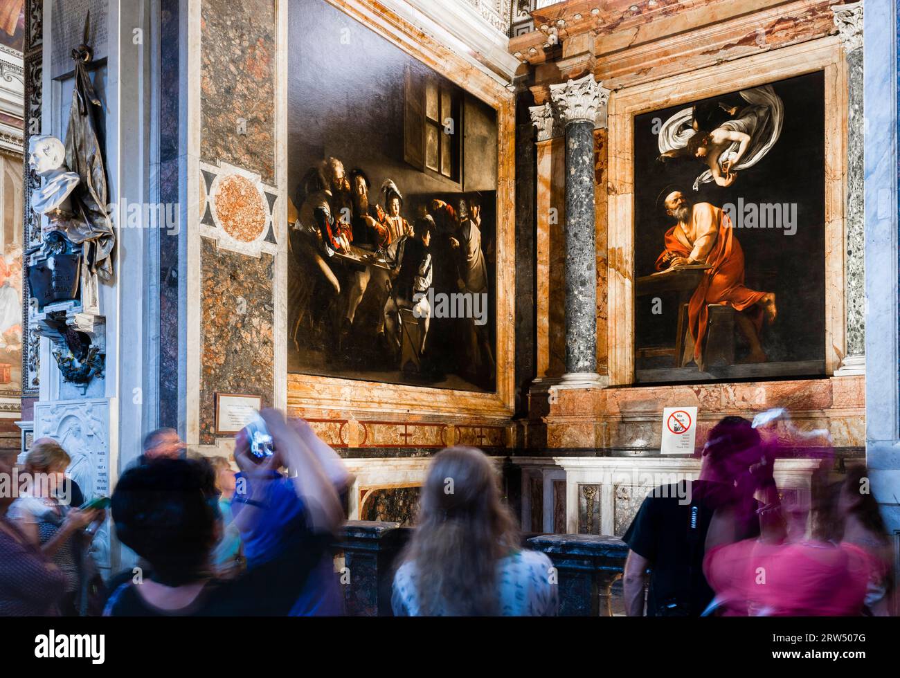 Tourists admiring the Appointment of Matthew, and the altarpiece ...