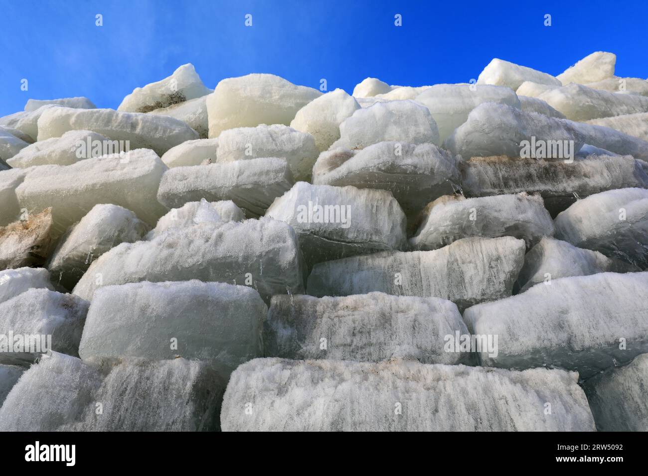 The ice is piled up in an ice cellar, North China Stock Photo - Alamy