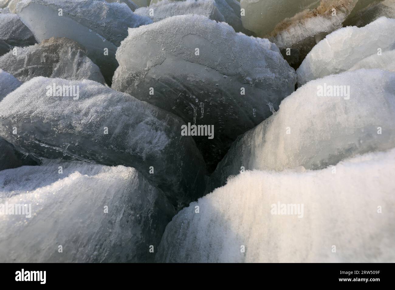 The ice is piled up in an ice cellar, North China Stock Photo - Alamy