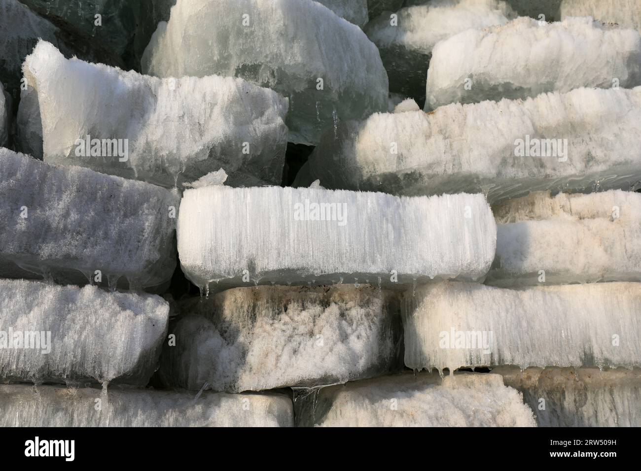 The ice is piled up in an ice cellar, North China Stock Photo - Alamy