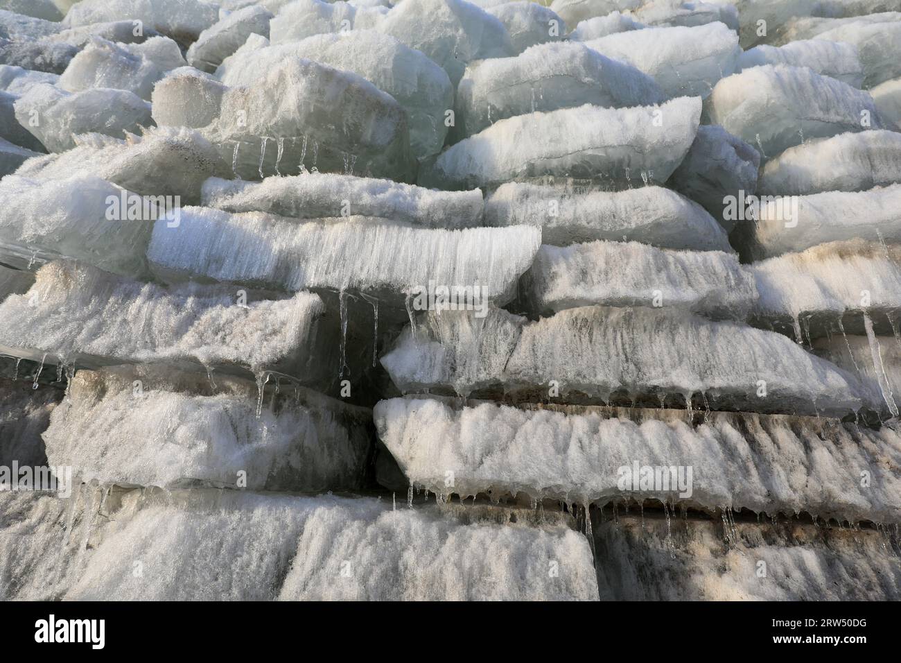 The ice is piled up in an ice cellar, North China Stock Photo - Alamy