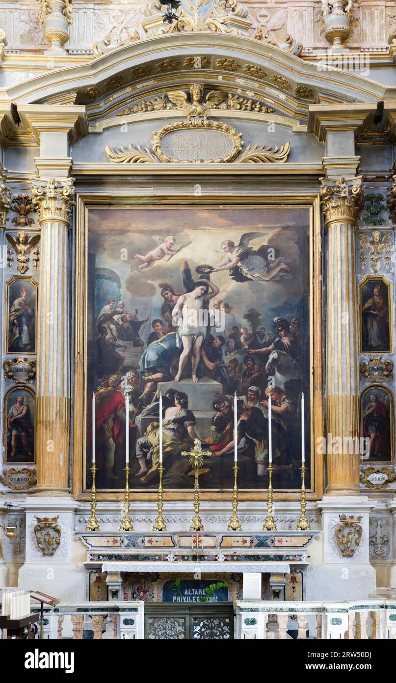 Altar of San Sebastiano, Saint Sebastian, painting by Giovanni Andrea ...