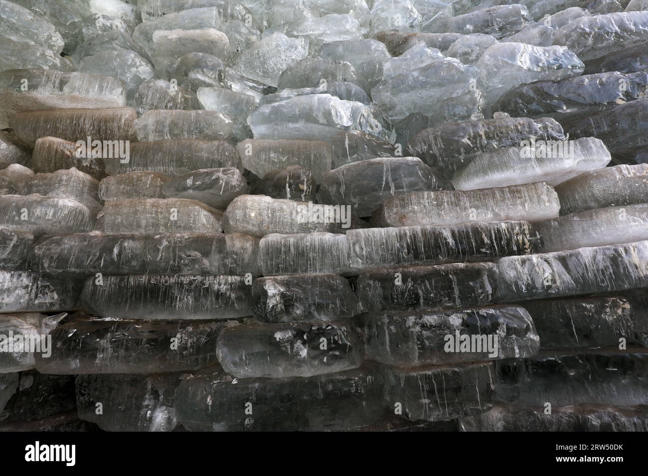 The ice is piled up in an ice cellar, North China Stock Photo - Alamy