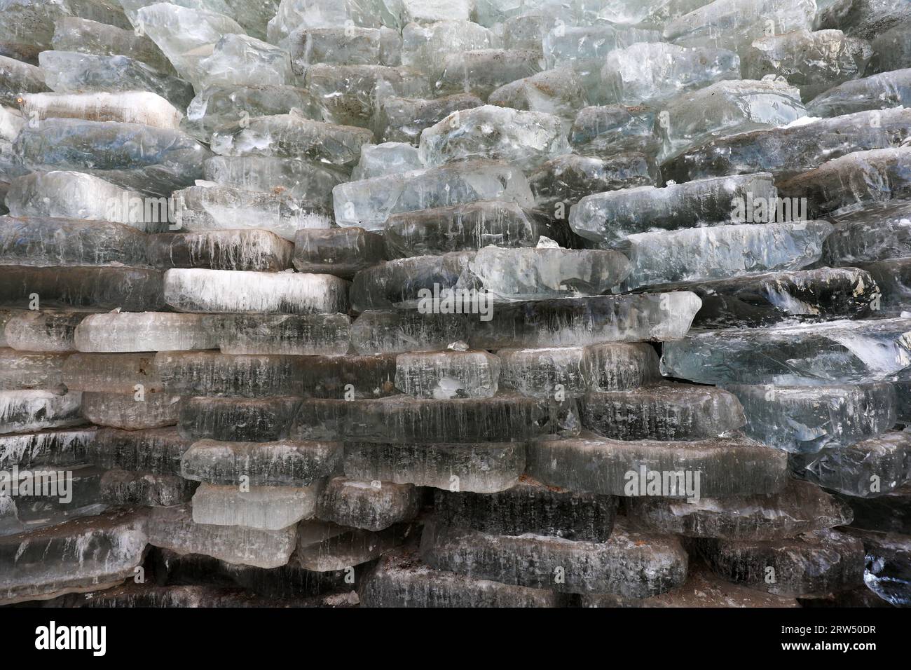 The ice is piled up in an ice cellar, North China Stock Photo - Alamy