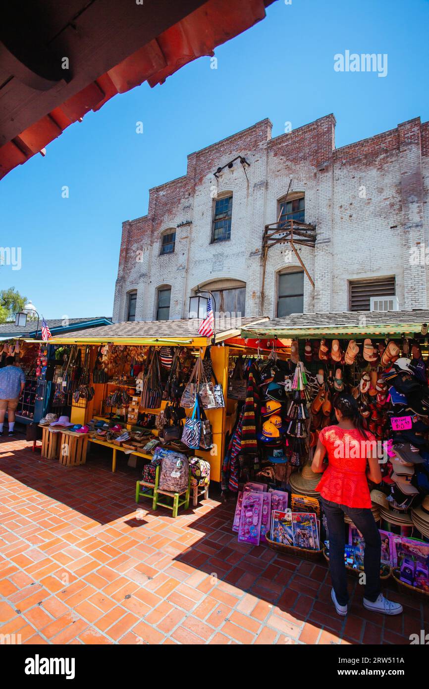 Los Angeles, USA, July 14th 2014: The famous historic Olvera St known ...