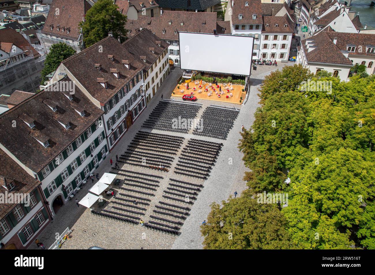 Aerial view over city basel hi-res stock photography and images - Alamy