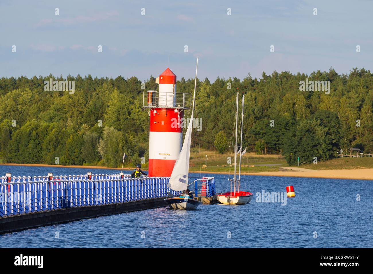 Baerwalder See Landscape Park, post-mining landscape, remnant hole of ...