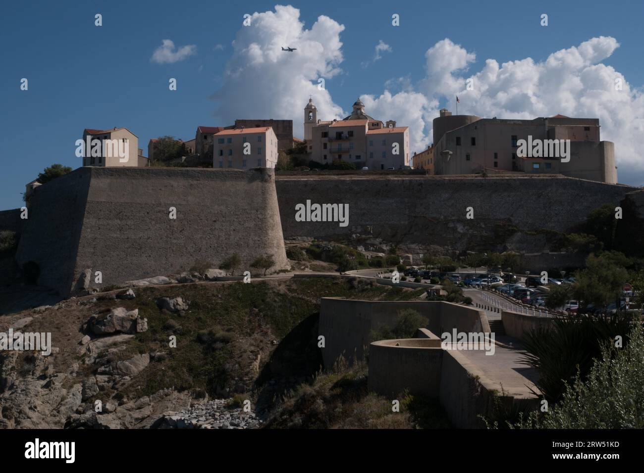 Medieval fortress of the port city of Calvi, located in the north-west ...