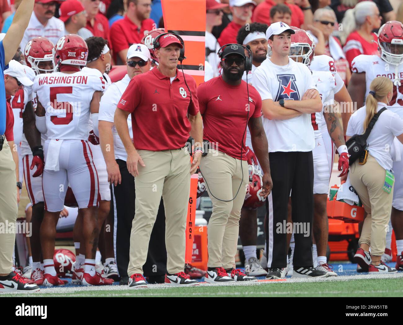 September 16, 2023:.Oklahoma Sooners head coach Brent Venables watches ...