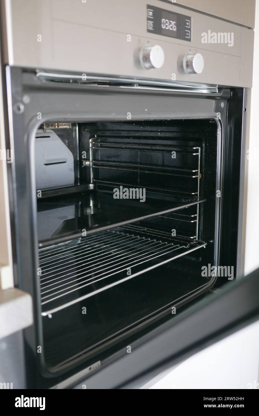 open electric oven at home Stock Photo - Alamy
