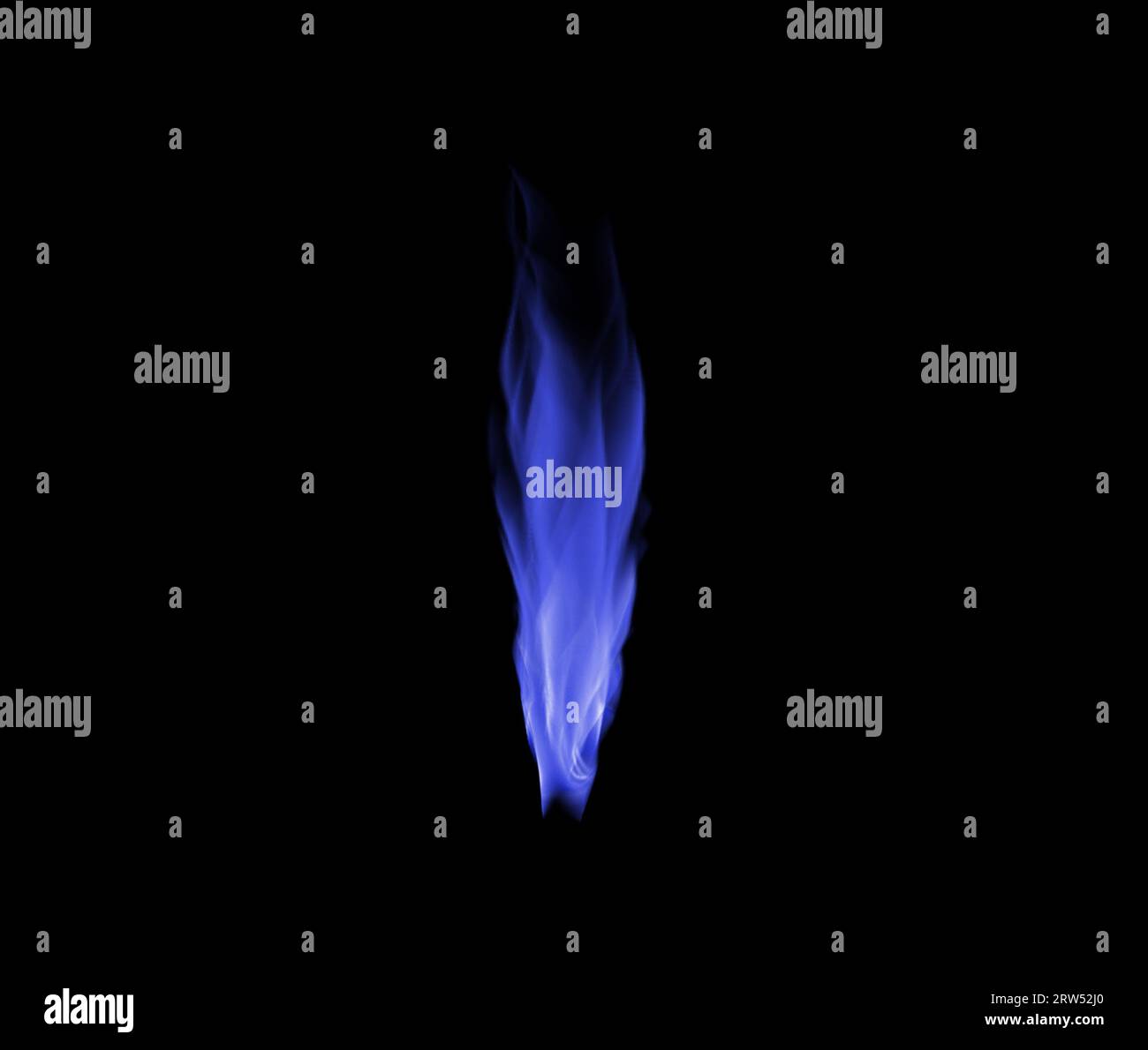 Blue flame, heat and light on black background with texture, pattern ...