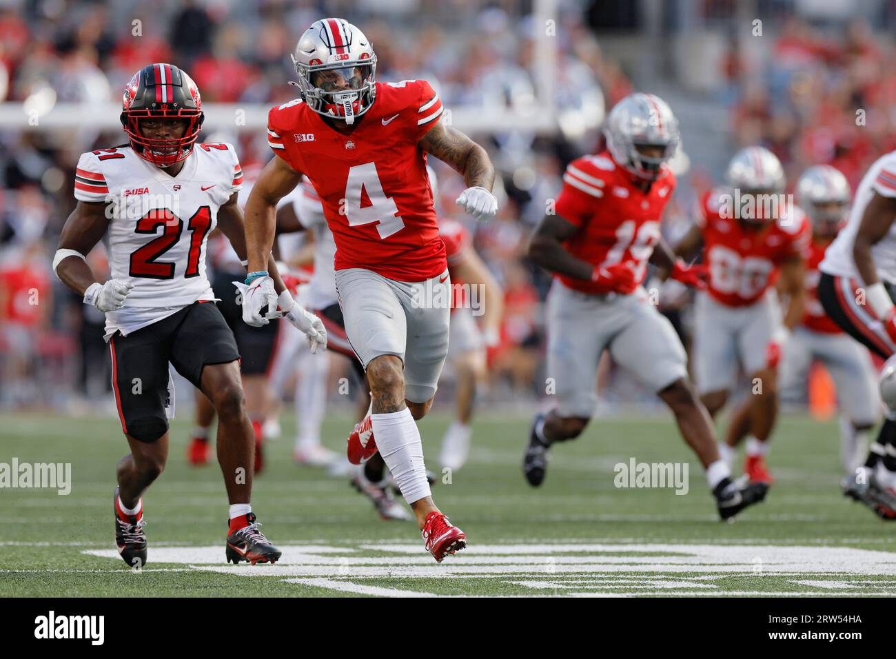 Ohio State receiver Julian Fleming plays against Western Kentucky ...