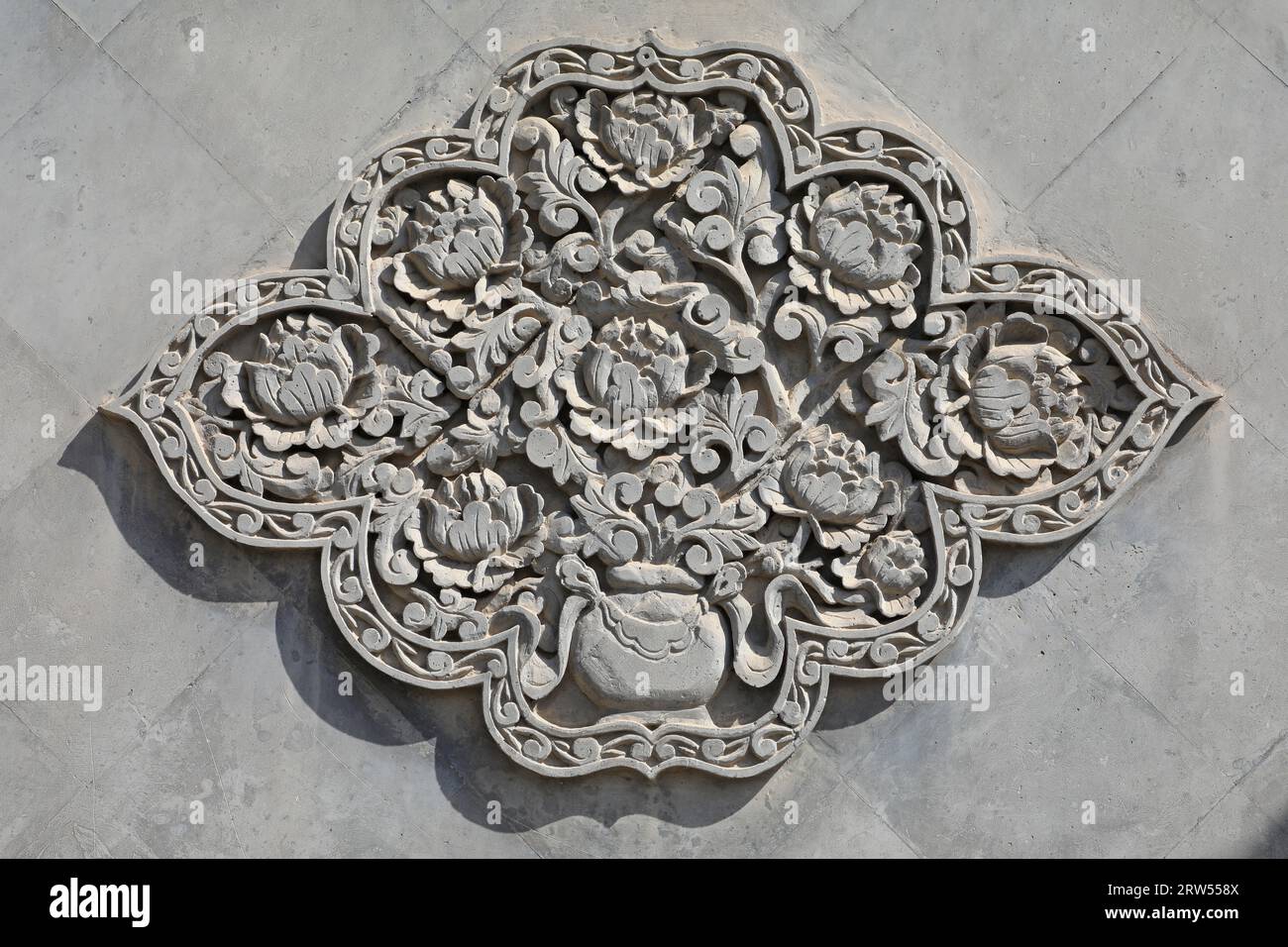 Gray brick carving architectural landscape, Beijing Stock Photo - Alamy