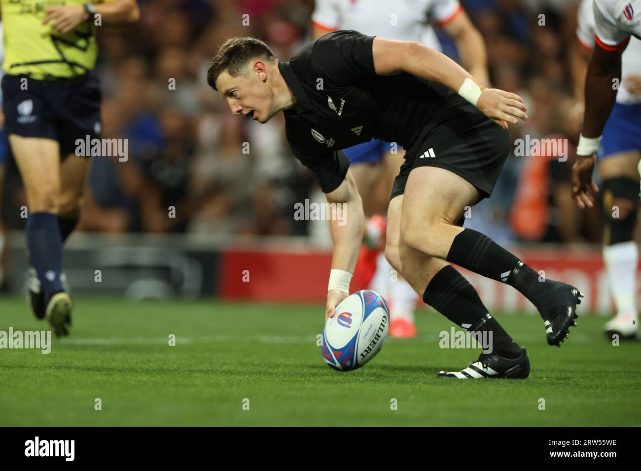 Cam Roigard (NZL) during the 2023 Rugby World Cup Pool A match between ...
