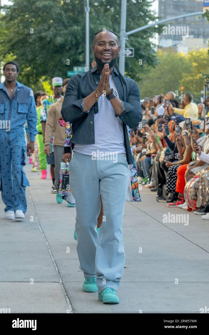 New York, United States. 16th Sep, 2023. Designer Edwing D'Angelo walks ...