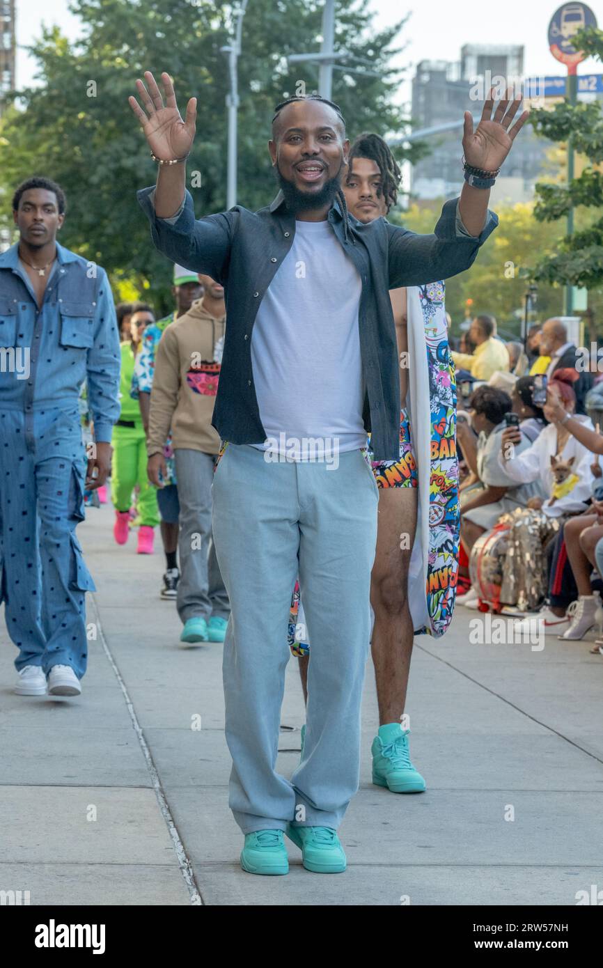 New York, United States. 16th Sep, 2023. Designer Edwing D'Angelo walks ...