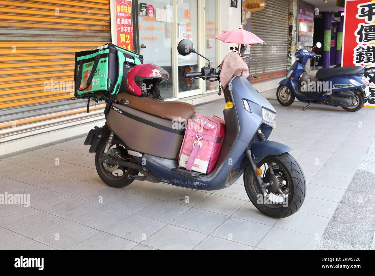 Taichung City, Taiwan, September 14, 2023. Taiwanese food delivery ...