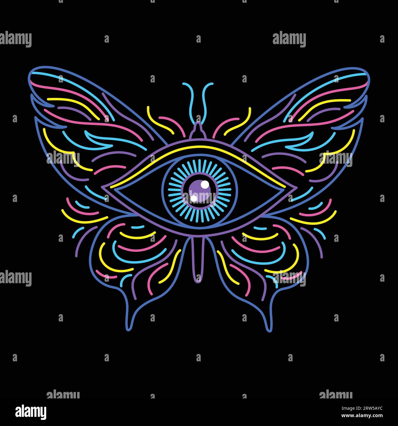 All seeing eye and butterfly Stock Vector Image & Art - Alamy