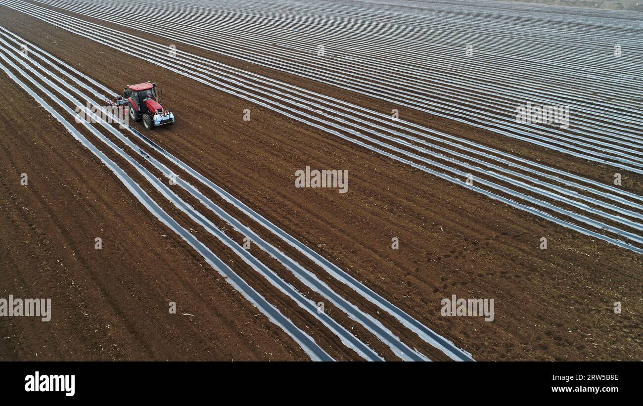 Aerial view farm planting corn hi-res stock photography and images - Alamy