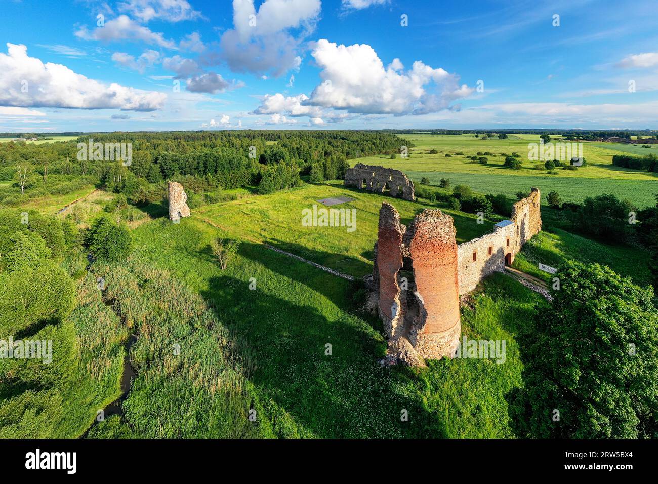 Aerial view laiuse fortress ruins hi-res stock photography and images ...