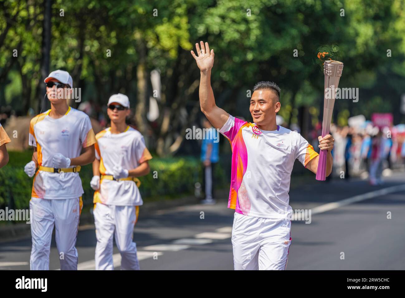 Jinhua, China's Zhejiang Province. 17th Sep, 2023. Torch bearer Qian ...