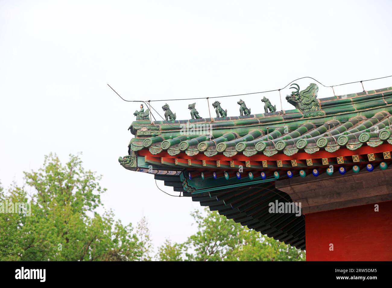 Chinese classical eaves architecture landscape in a park, North China ...
