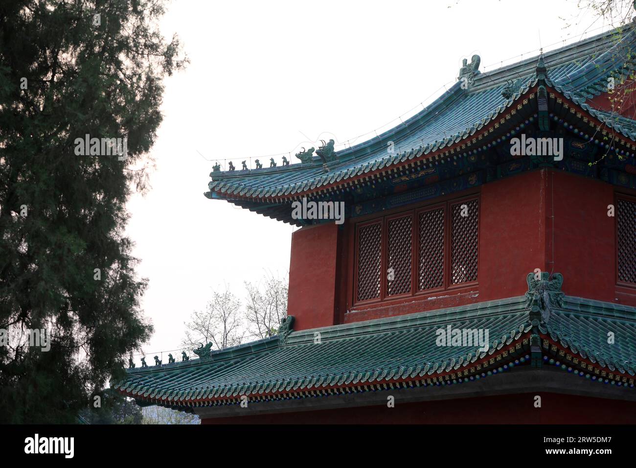Chinese classical eaves architecture landscape in a park, North China ...