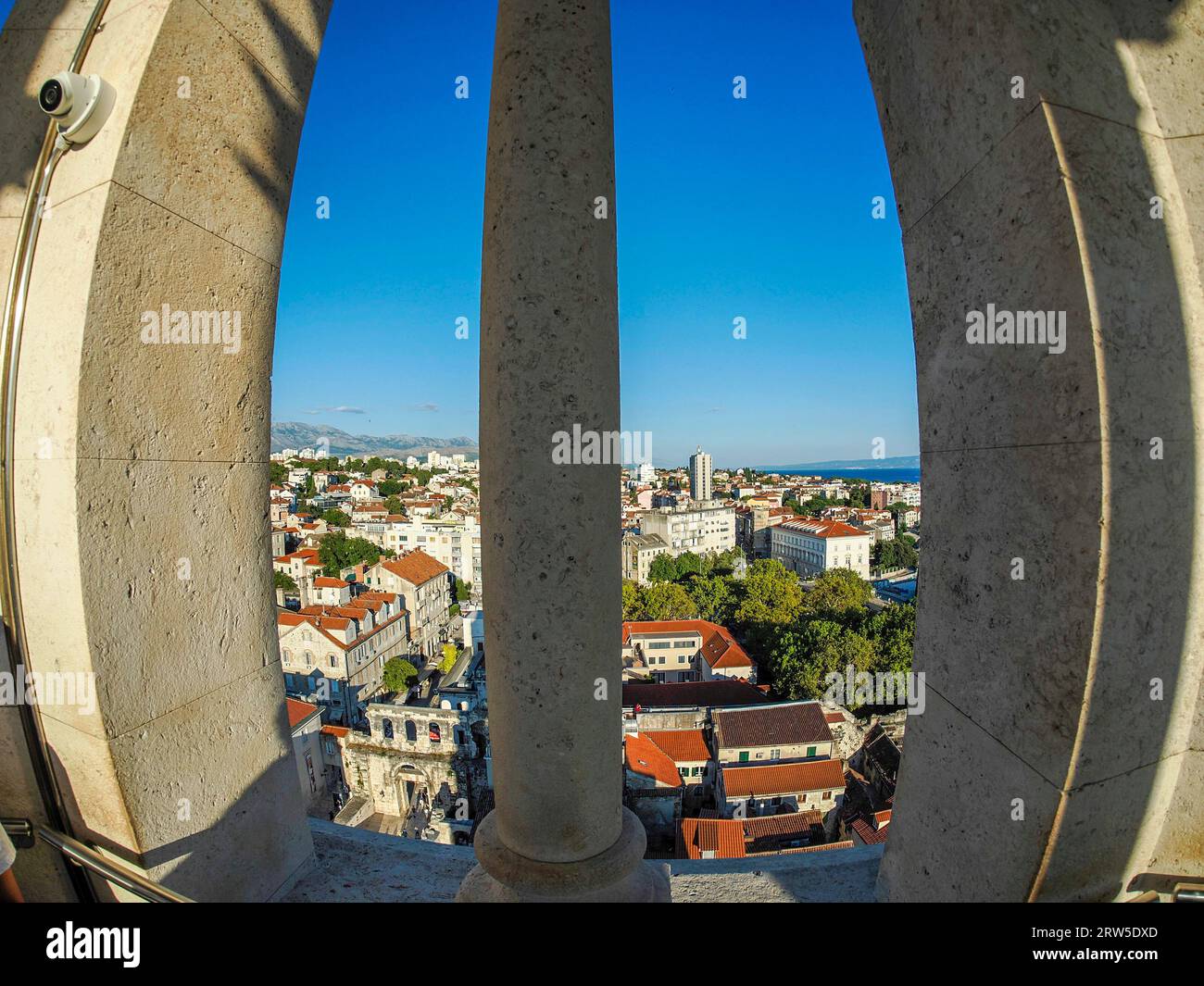 Split croatia, aerial view taken from the tower of old town palace of ...