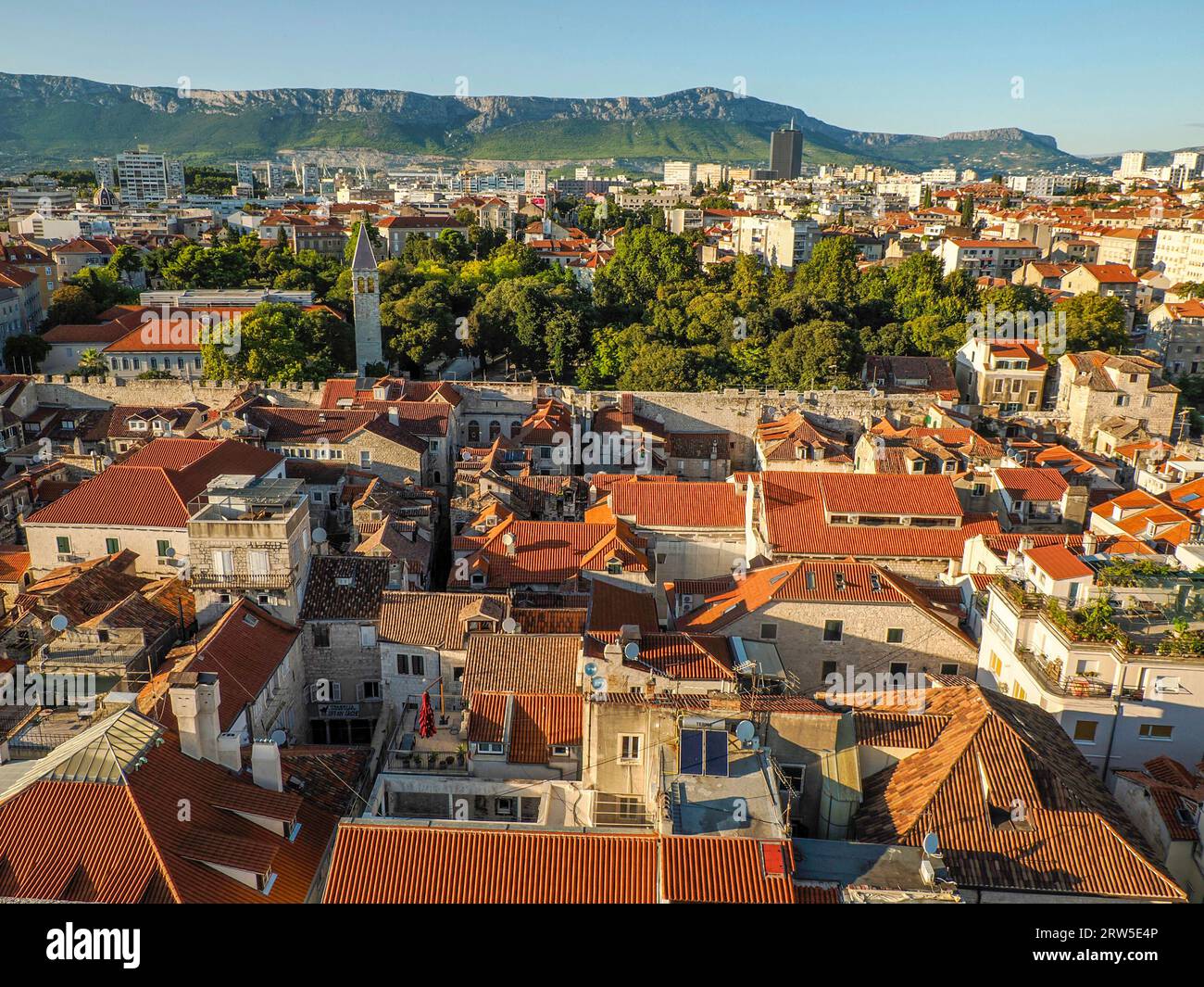 Split croatia, aerial view taken from the tower of old town palace of ...