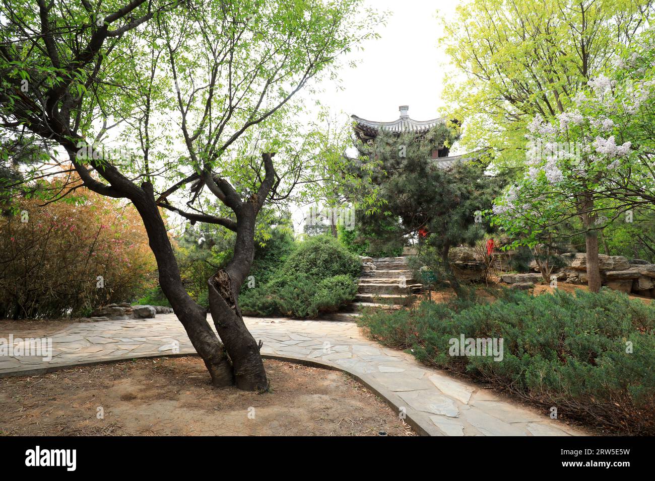 Beijing, China - April 10, 2021: Chinese traditional Pavilion ...