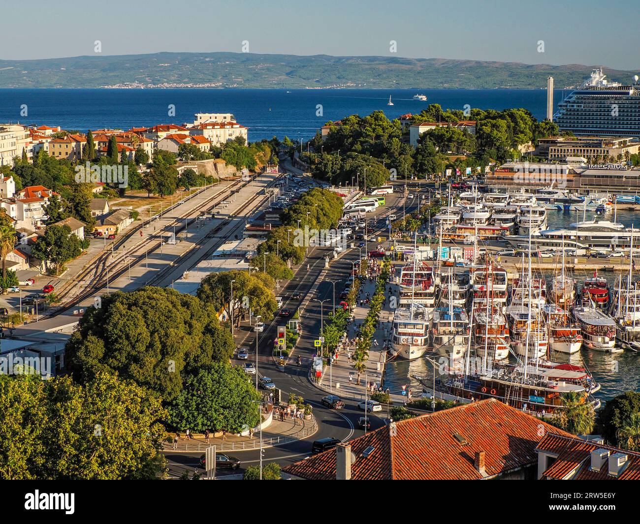 Split croatia, aerial view taken from the tower of old town palace of ...