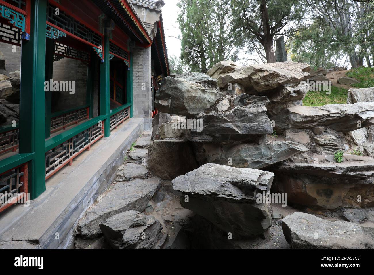 Chinese classical corridor architecture, Beijing Stock Photo - Alamy